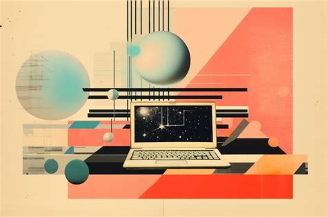 Computer Art Astronomy Laptop Premium Ai Generated Image