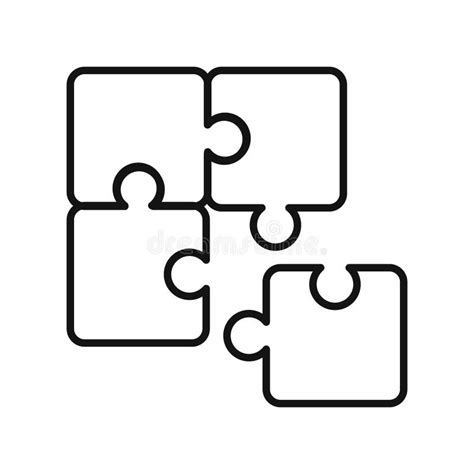 Problem Solving Black And White Illustration Stock Vector Illustration Of Abstract Match