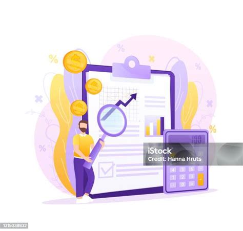 예산 관리 개인 재정 통제 예산 계획 기록 관리 현금 흐름 문 은유 플랫 스타일 문자입니다 가공의 인물에 대한 스톡 벡터 아트