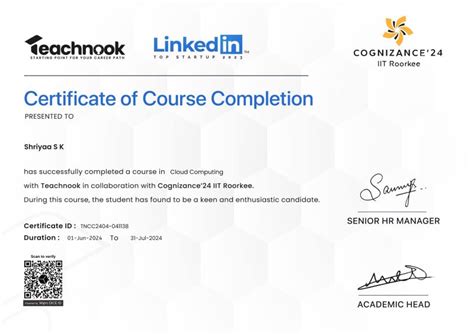 Excited To Share That I Have Successfully Completed A One Month Cloud Computing Course With