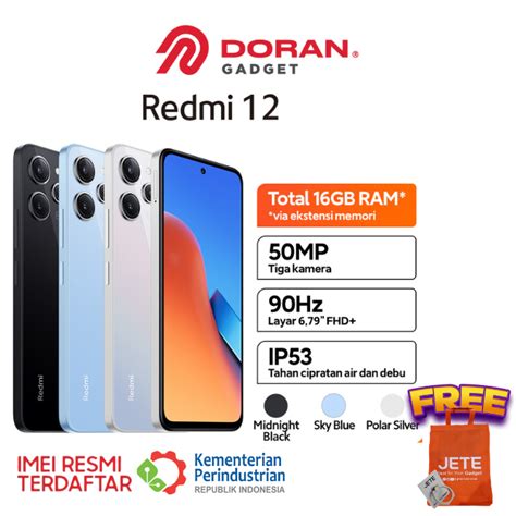 Jual Xiaomi Redmi 12 8GB 128GB 8GB 256GB RAM 8GB ROM 128GB 256GB Garansi Resmi 1 Tahun Shopee
