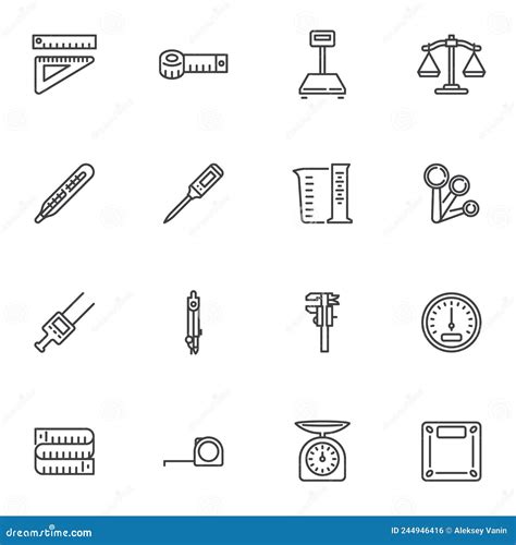 Dimension Line Icons Square Meter Area Size And Floor Plan Set Vector