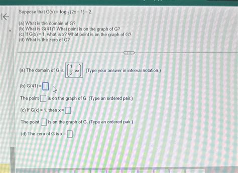 solved suppose that g x log3 2x 1 2 a ﻿what is the
