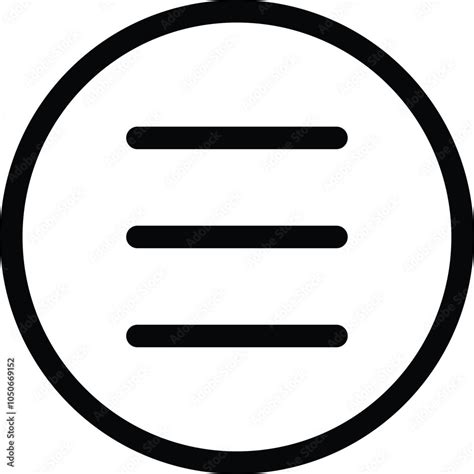 Hamburger Menu Mobile Navigation Round Web Button Three Bold Lines Hamburger Menu Web App