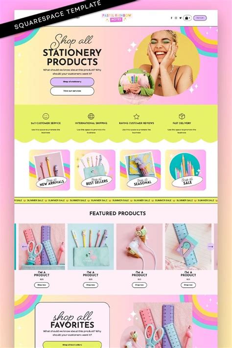 Create A Bold Colorful Rainbow Website With Squarespace Template 71 🌈