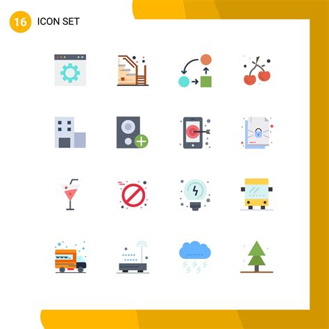 16 Universal Flat Colors Set For Web And Mobile Applications Food Berry