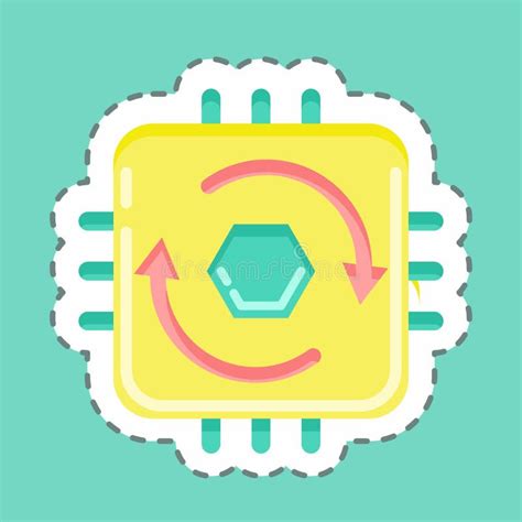 Sticker Line Cut Temporal Cycle Consistency Related To Machine Learning Symbol Simple Design