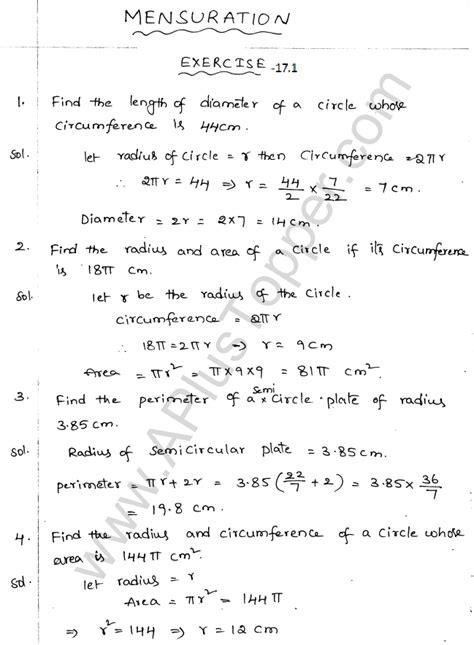 ML Aggarwal ICSE Solutions For Class Maths Chapter Mensuration A Plus Topper