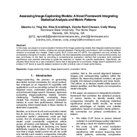 Assessing Image Captioning Models A Novel Framework Integrating
