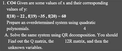 Solved Cse Numeric Methods Topic Solve It In “hand Written”