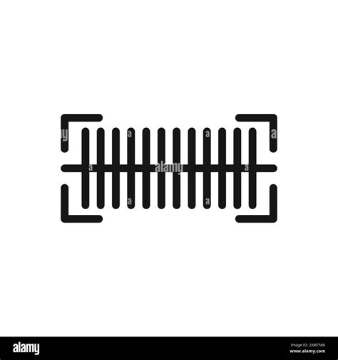 Bar Code Scanner Icon Black Line Art Vector In Black And White Outline