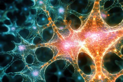 Intricate Network of Neurons Illuminated in Vibrant Colors Showcasing ...