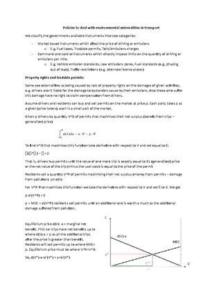 Transport Economics Lecture Notes All Lectures Transport Economics Preliminary Information