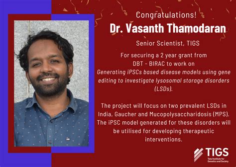 Dbt Birac Grant To Dr Vasanth Tigs