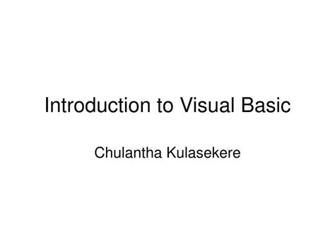 PPT Introduction To Visual Basic PowerPoint Presentation Free Download ID 3213771