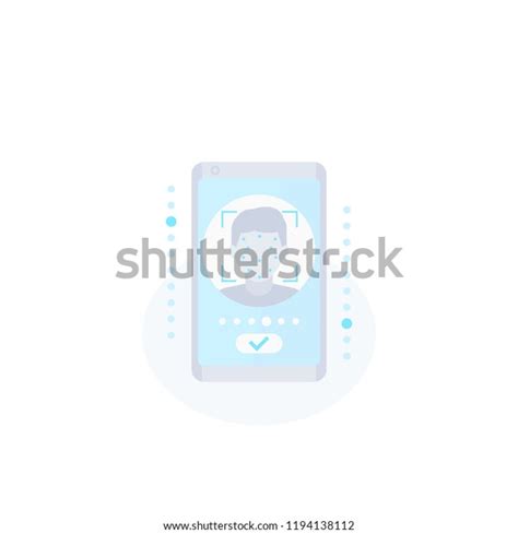 Face Recognition Smartphone Mobile Data Protection Stock Vector Royalty Free 1194138112