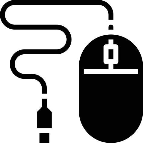 Mouse Wire Click Computer Accessory Solid Icon 14365541 Vector Art At Vecteezy