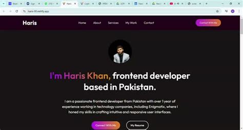 Reactjs Portfoliowebsite Frontenddevelopment Webdevelopment Muhammad Haris Khan