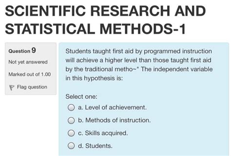 Solved SCIENTIFIC RESEARCH AND STATISTICAL METHODS 1 Chegg Com