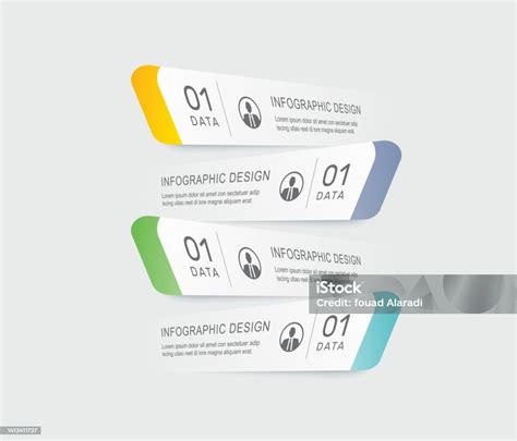 4 데이터 인포 그래픽 탭 종이 색인 템플릿 벡터 일러스트 레이 션 추상 배경 0명에 대한 스톡 벡터 아트 및 기타 이미지 0명 개념 개념과 주제 Istock