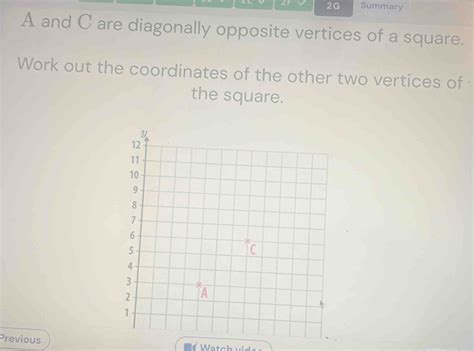 Solved 2f 2g Summary A And C Are Diagonally Opposite Vertices Of A