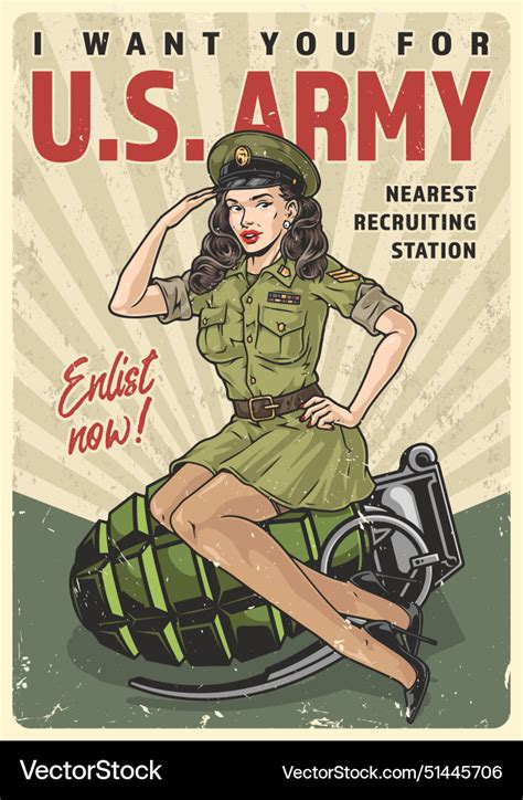 Us Army Vintage Flyer Colorful Royalty Free Vector Image