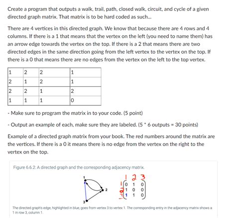 Solved Create A Program That Outputs A Walk Trail Path