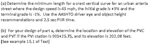 solved a determine the minimum length for a crest vertical