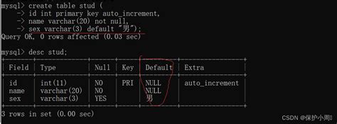 【mysql】数据库的约束数据库default Csdn博客