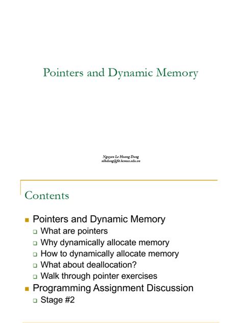 Week02 Pointers And Dynamic Memory Pdf Pointer Computer Programming Software Development