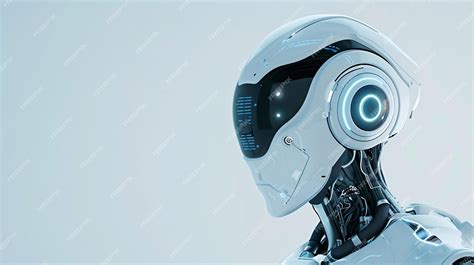 Futuristic Digital Assistant Robot With Blue Light Face Illustration