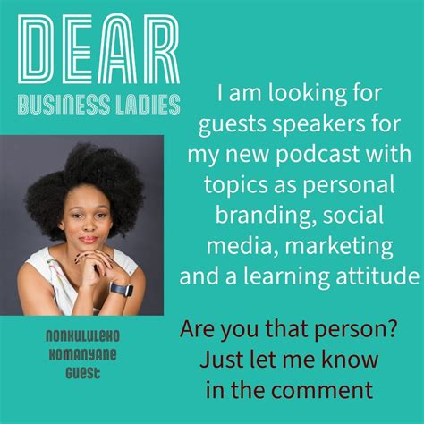Hello Business Ladies I Am Looking For New Guest Speakers For My New