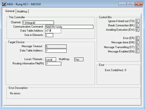 message msg micrologix writing data over ethernet to a slc 5 05