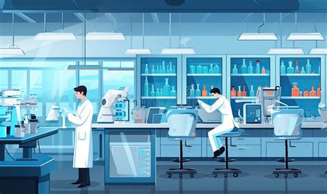 Two Men Conducting Experiments In Laboratory Stock Illustration Illustration Of Discoveries