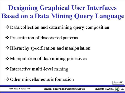 Designing Graphical User Interfaces Based On A Data Mining Query Language