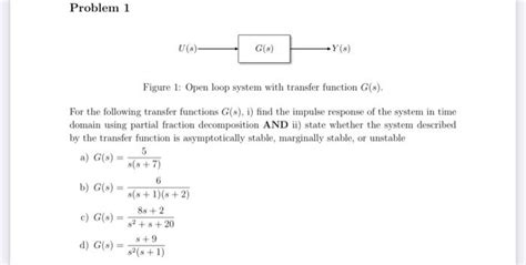 Solved Problem Figure Open Loop System With Transfer Chegg