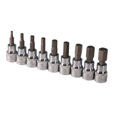 9 Piece Metric 3 8 Drive In Hex Socket Set Sidchrome Tools And Tool Storage
