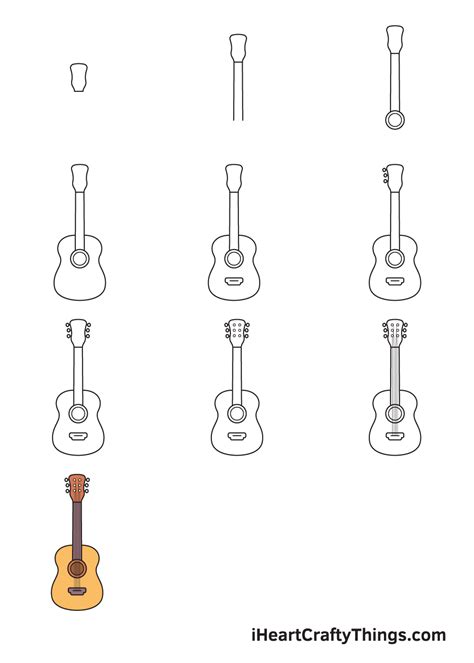 Guitar Drawing How To Draw A Guitar Step By Step