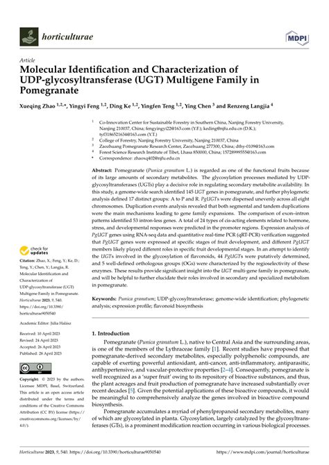 Pdf Molecular Identification And Characterization Of Udp