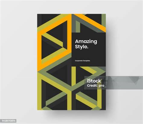 독특한 잡지 표지 디자인 벡터 템플릿입니다 밝은 기하학적 모양 전단지 레이아웃 0명에 대한 스톡 벡터 아트 및 기타 이미지 0명 A4 용지 개념 Istock
