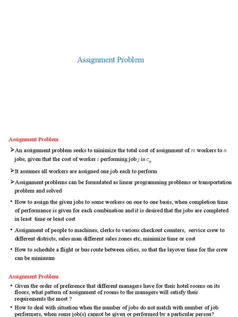 Assignment Optimization Guide Pdf Mathematical Optimization
