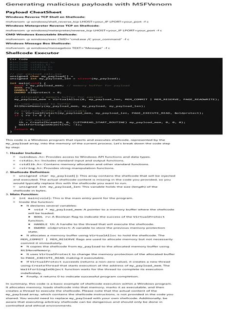 Generating Malicious Payloads With Msfvenom Pdf Computer Data Software Development
