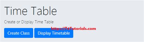 Time Table Code In Php And Mysql