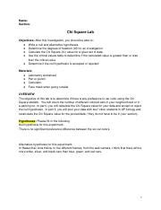 Chi Square Lab Pdf Name Section Chi Square Lab Objectives After This Investigation You