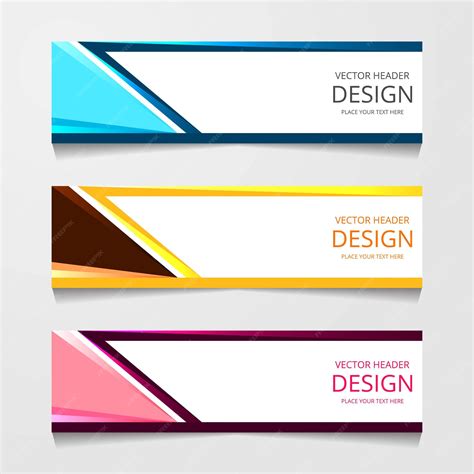 Premium Vector Abstract Design Banner Web Template With Three Different Color Layout Header