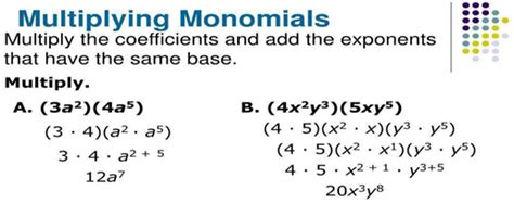 Class 6 Algebra Multiplication Of Algebraic Expression In Monomial