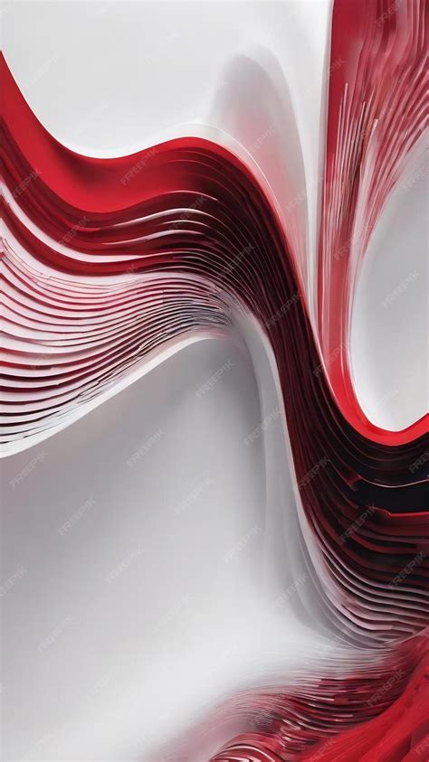 Premium Photo Abstract Composition Of Red Waveforms Against A White Digital Background