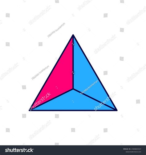Filled Outline Geometric Figure Tetrahedron Icon Stock Vector Royalty