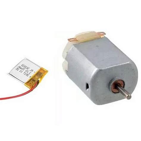Combo Pack 5v Dc Motor And Lipo Battery 3 7v 70mah For Arduino And Projects Daraz Pk