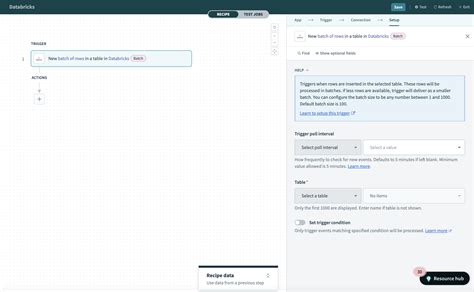 connectors databricks new rows batch trigger workato docs